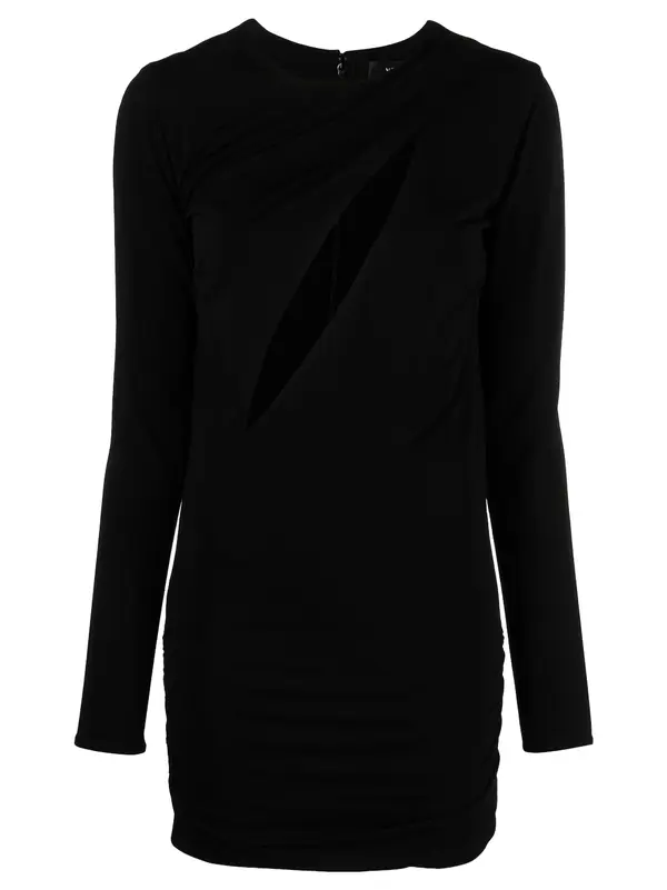 Versace Cut-out Long Sleeve Mini Dress - Black