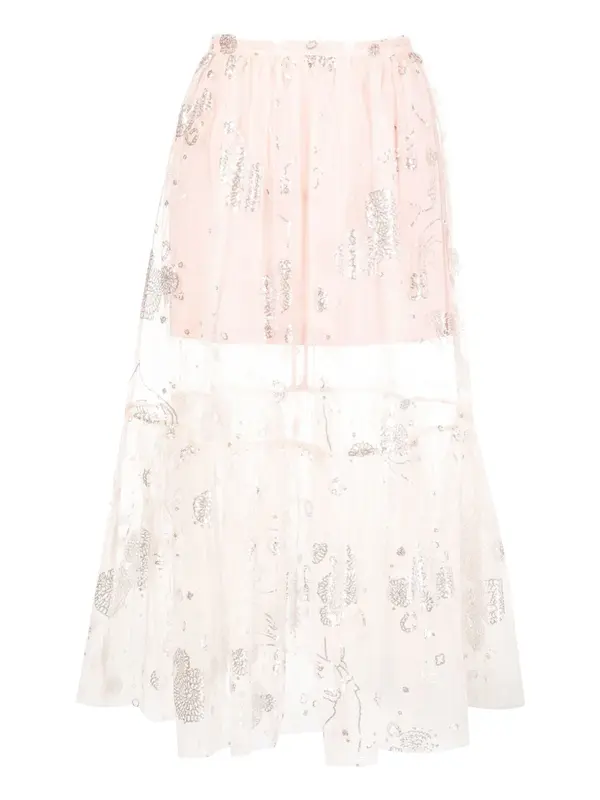 MACGRAW Sequin-embellished Tulle Skirt - Pink