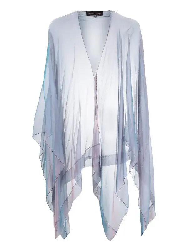 Talbot Runhof Asymmetric Sheer Cape - Purple