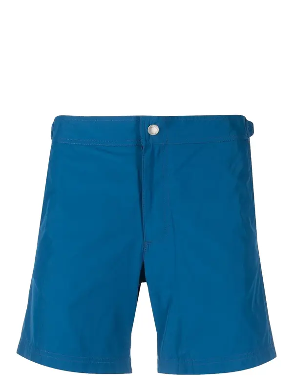 Alexander McQueen Logo-tape Straight-leg Shorts - Blue