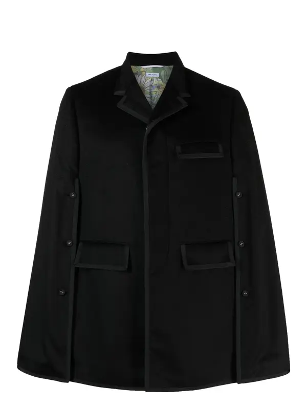 Thom Browne Chesterfield Grosgrain-trim Cape - Black