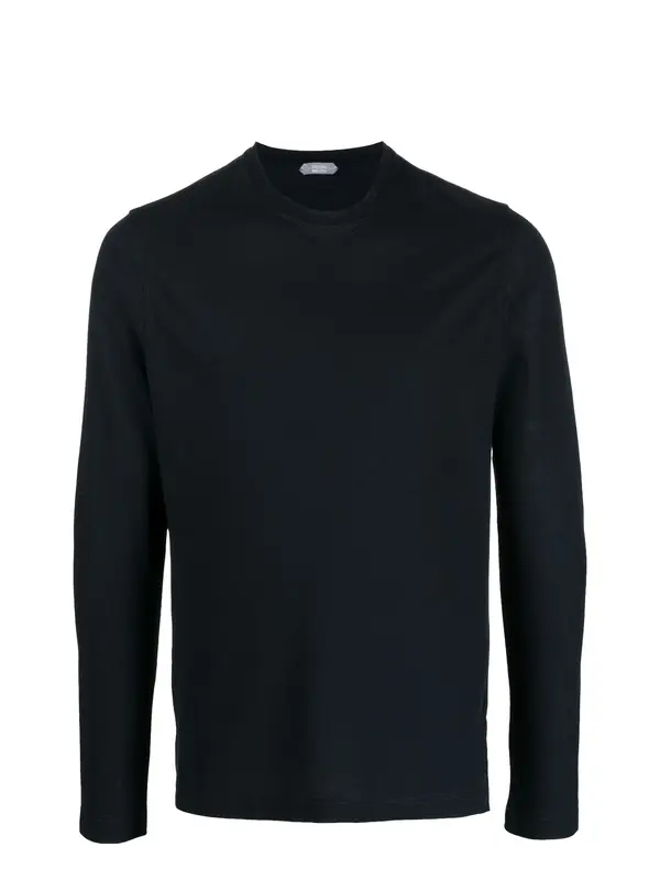 ZANONE Long-sleeved Cotton Sweatshirt - Blue