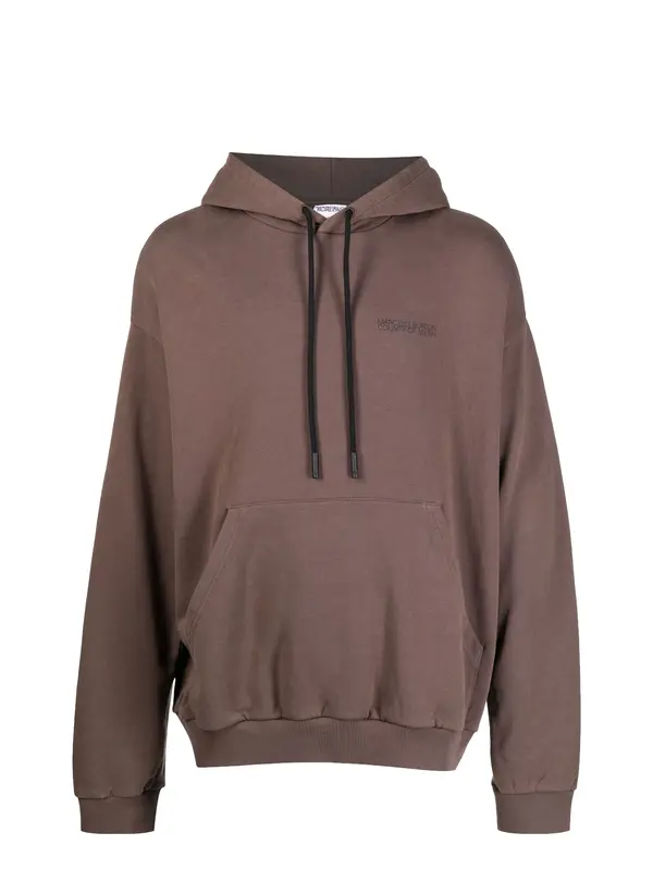 COUNTY OF MILAN Tempera Cross Over Hoodie - Brown