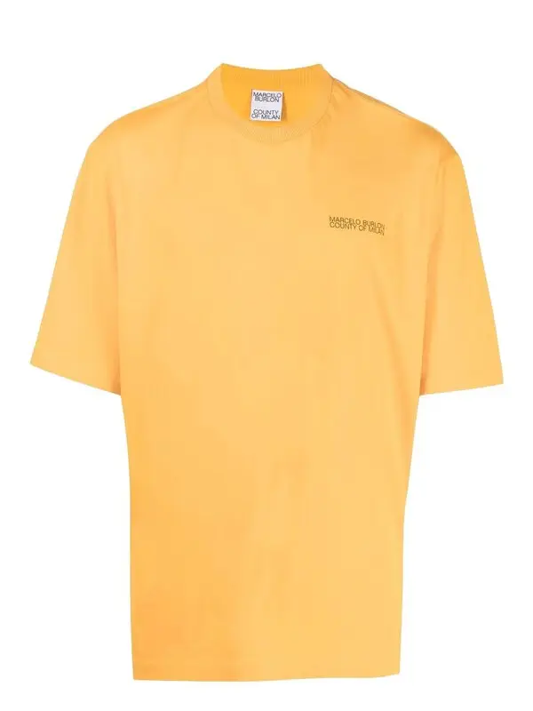 COUNTY OF MILAN Tempera Cross T-shirt - Yellow