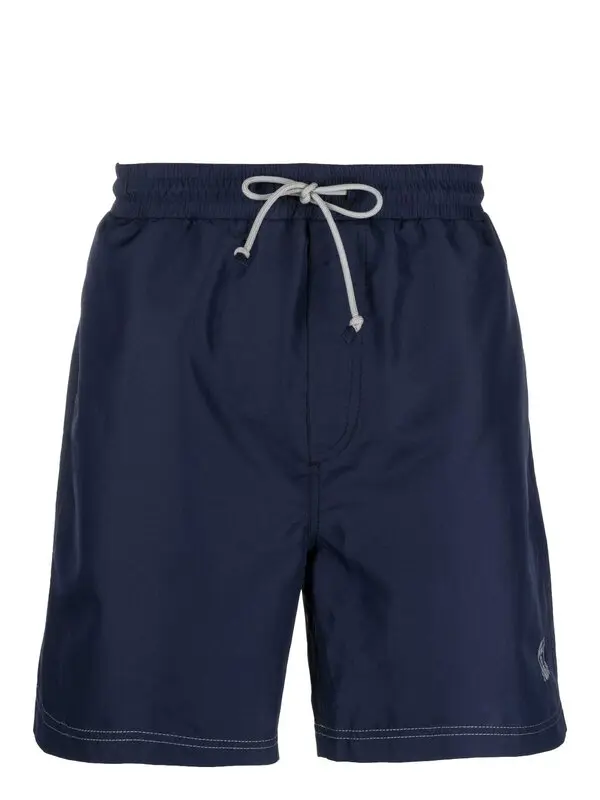 Brunello Cucinelli Logo-embroidered Swim Shorts - Blue