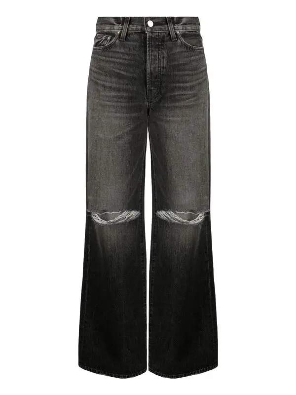 Amiri Distressed Wide-leg Jeans - Grey