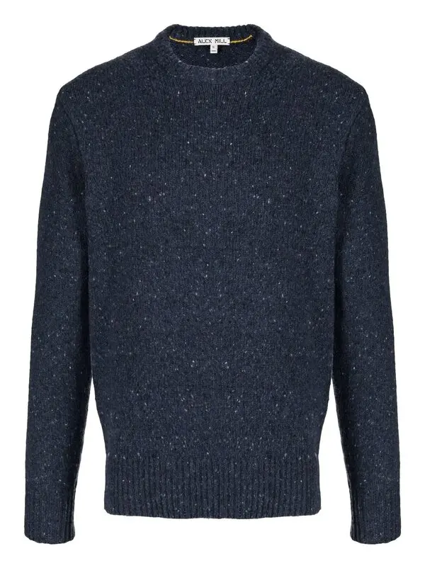 ALEX MILL Textured-finish Merino-blend Jumper - Blue