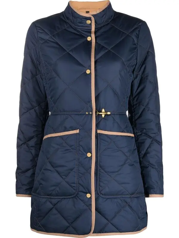 FAY Quilted Fitted Jacket - Blue
