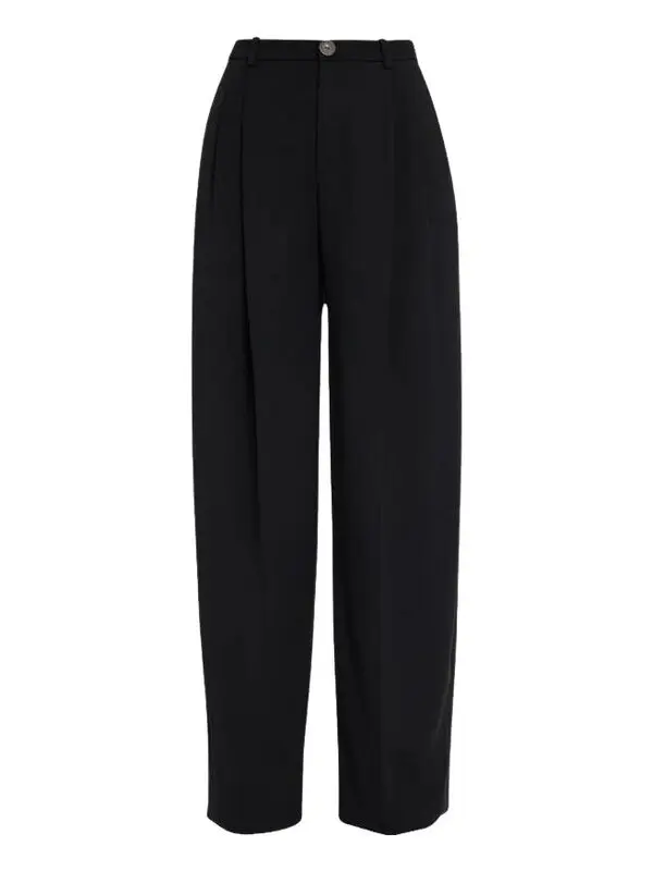 Vince Drop-waist Pleated Trousers - Black