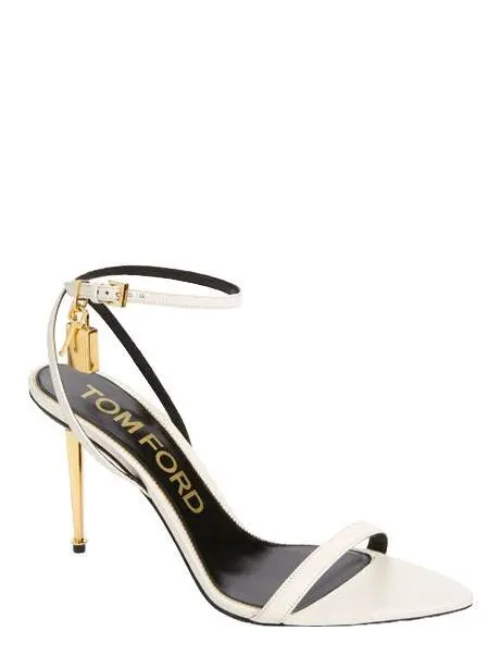 TOM FORD Padlock Pointy Toe Sandals - Chalk