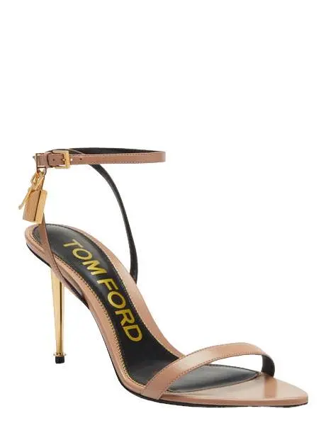 TOM FORD Padlock Pointy Toe Sandals - Flesh