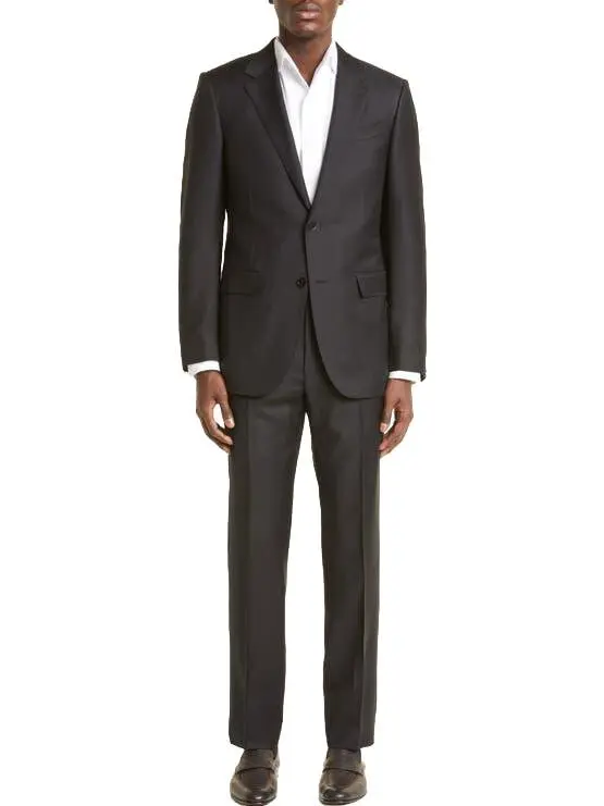 Zegna Trofeo Solid Wool Suit - Black