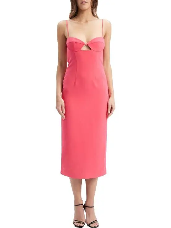 Bardot Vienna Cutout Midi Dress - Hot Pink