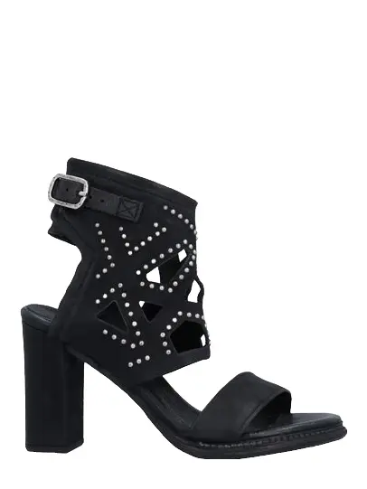 A.S.98 Studded Leather Sandals - Black