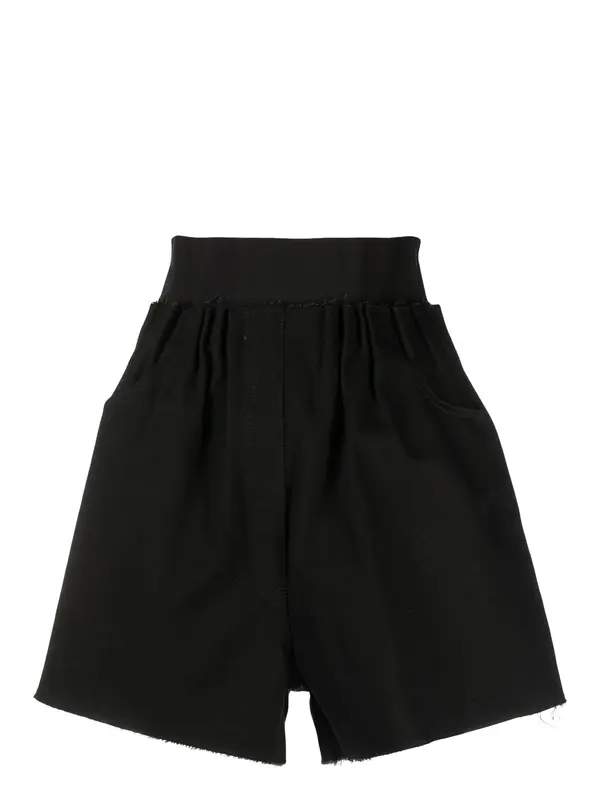 Raf Simons High-waisted Cotton Shorts - Black