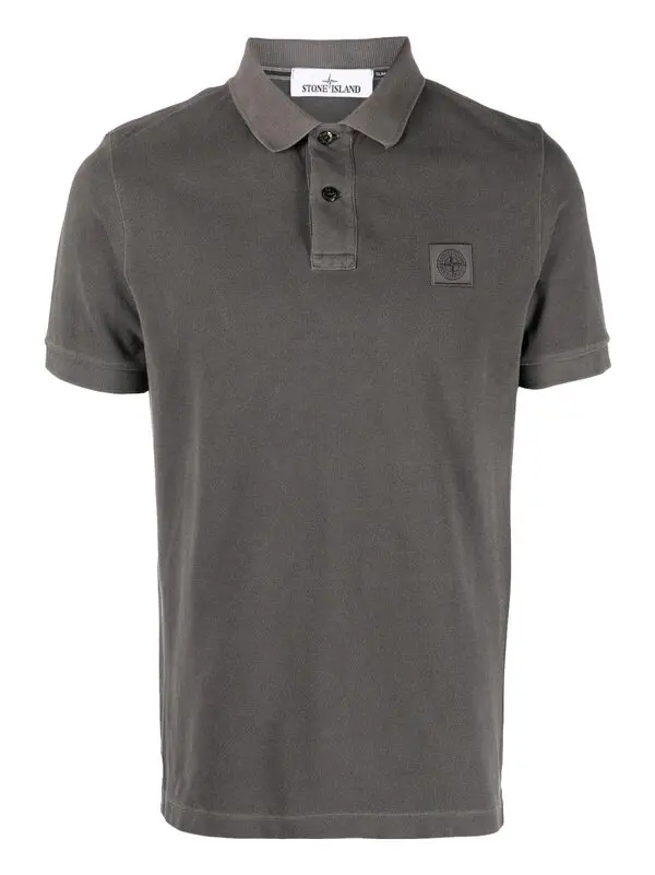 Stone Island Compass-logo Polo Shirt - Grey