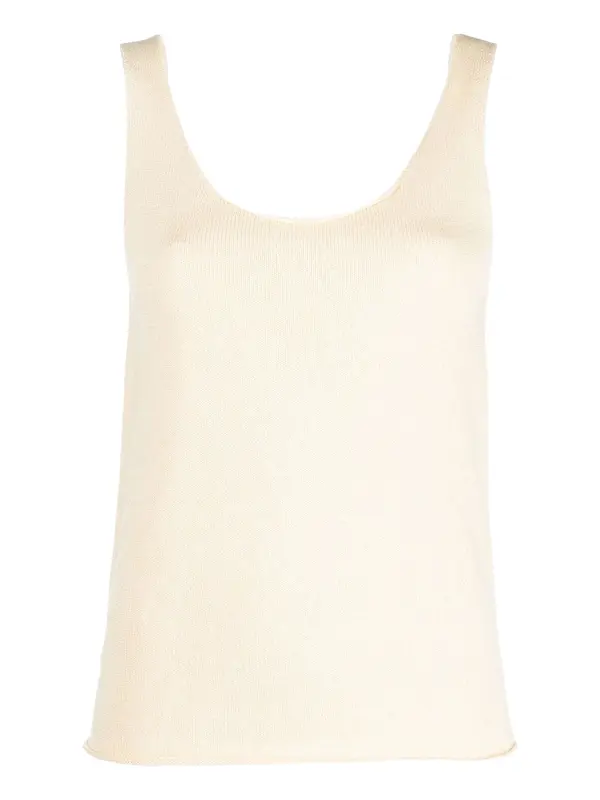 Aspesi Scoop Neck Knitted Vest Top - Neutrals
