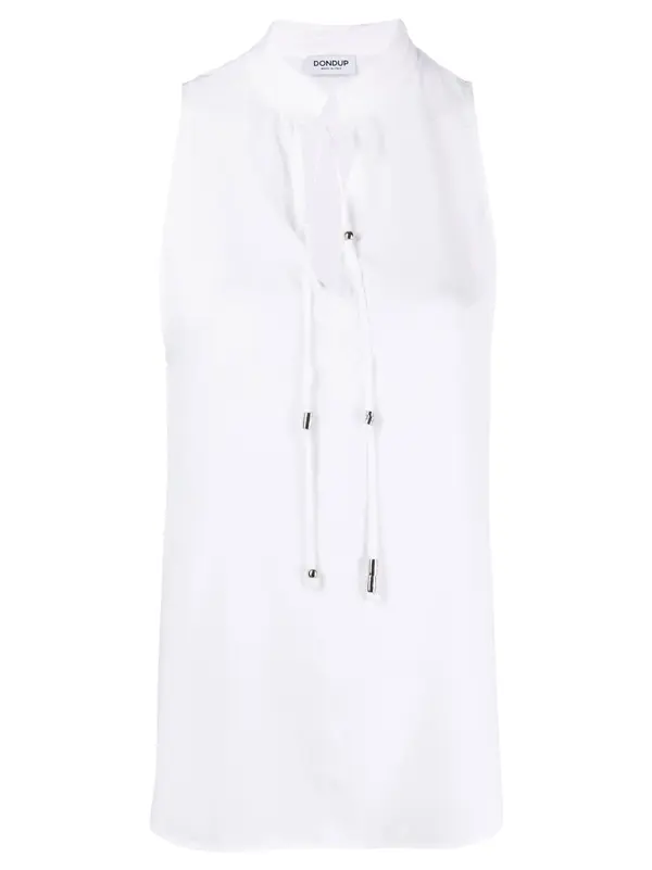 DONDUP Keyhole-neck Sleeveless Dress - White
