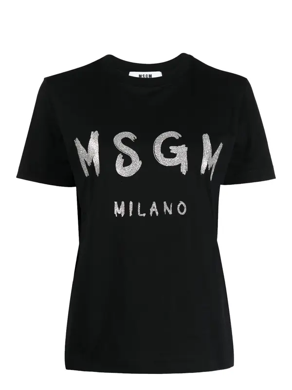 MSGM Logo-print Short-sleeve T-shirt - Black