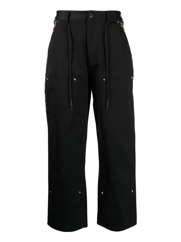 CLOT Carpenter Leopard-print Trim Trousers - Black