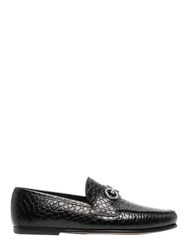 FERRAGAMO Gancini Buckle Loafers - Black