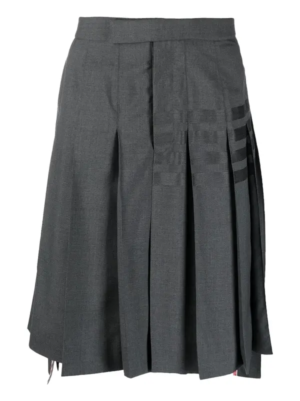 Thom Browne Stepped Box-pleat Skirt - Grey