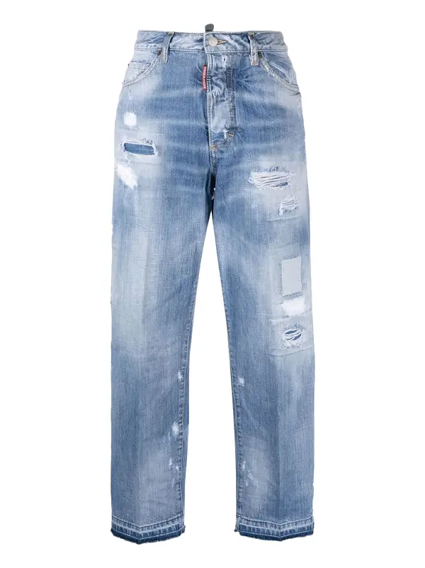 Dsquared2 Straight-leg Distressed Jeans - Blue
