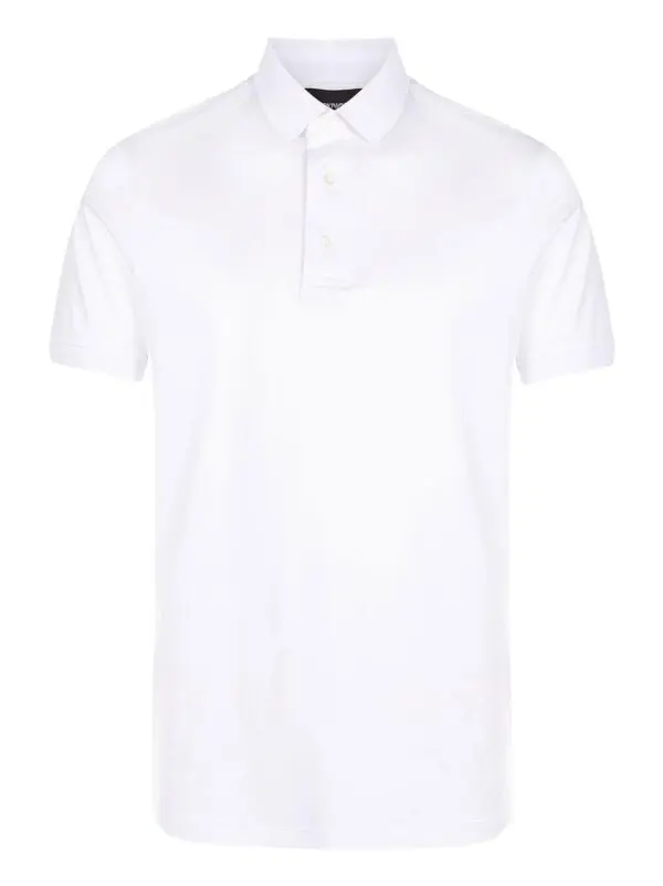Emporio Armani Embroidered-logo Polo Shirt - White