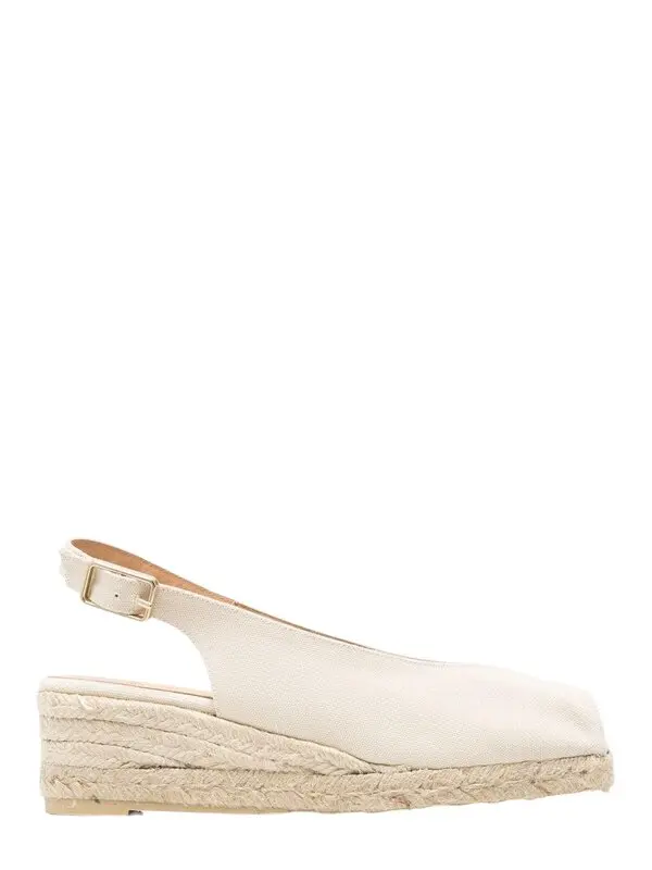 CastaÑer Peep-toe Espadrille Wedges 55mm - Neutrals