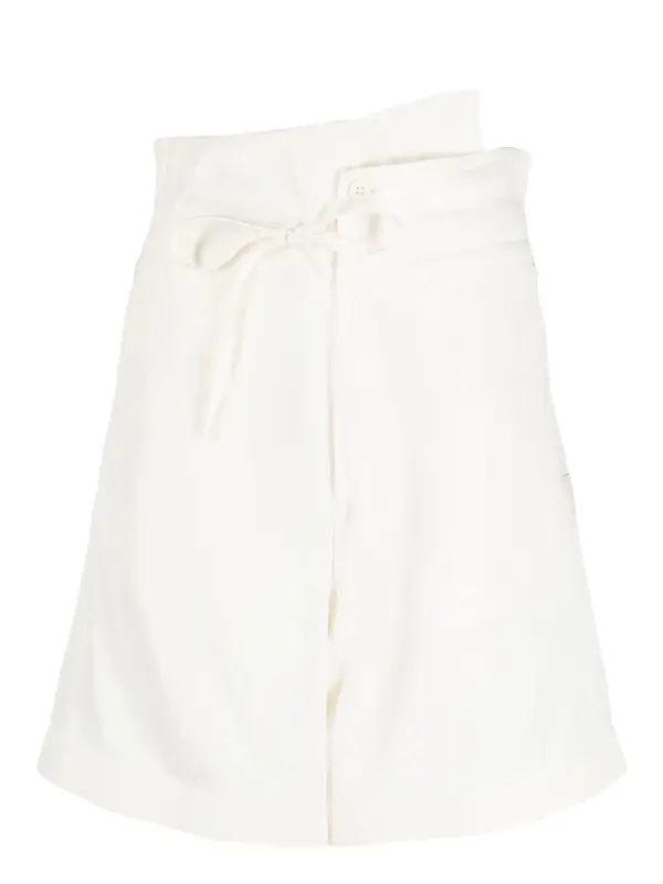Y3 High-waisted Knee-length Shorts - White