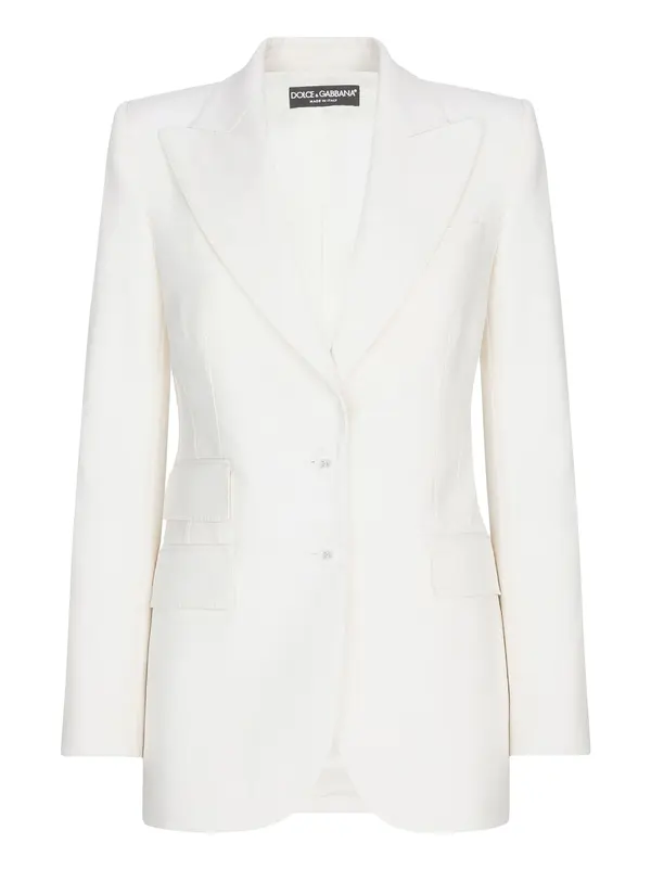 Dolce & Gabbana Single-breasted Wool Blazer - White