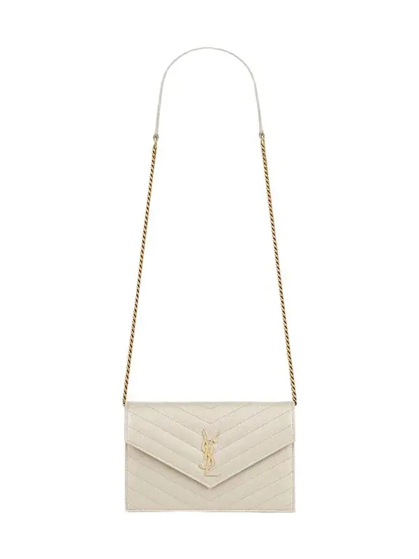 Saint Laurent Cassandre Envelope Shoulder Bag - Crema Soft