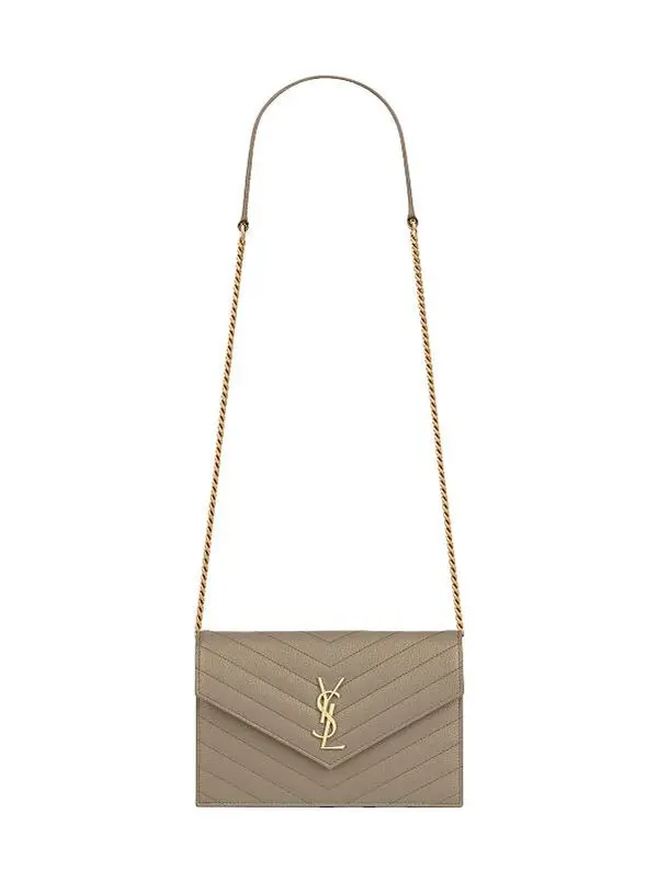 Saint Laurent Cassandre Envelope Shoulder Bag - Light Taupe