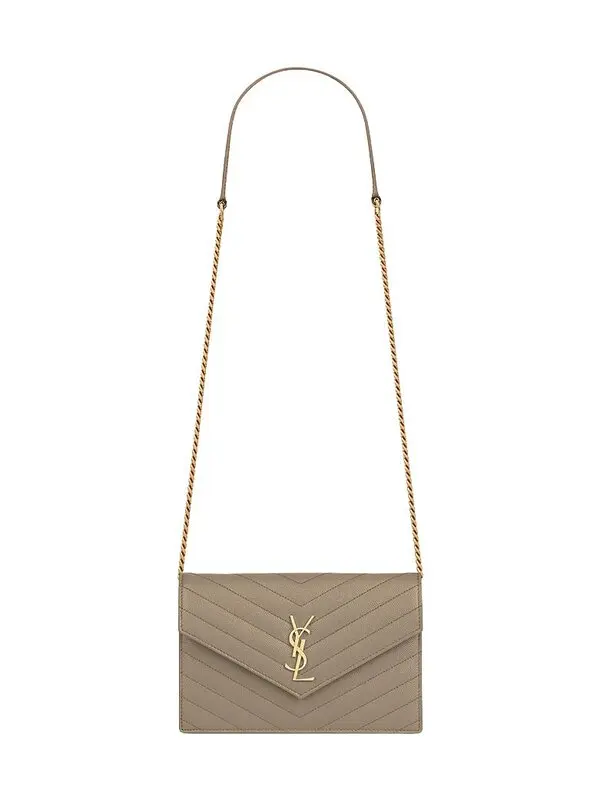 Saint Laurent Cassandre Envelope Shoulder Bag - Light Taupe