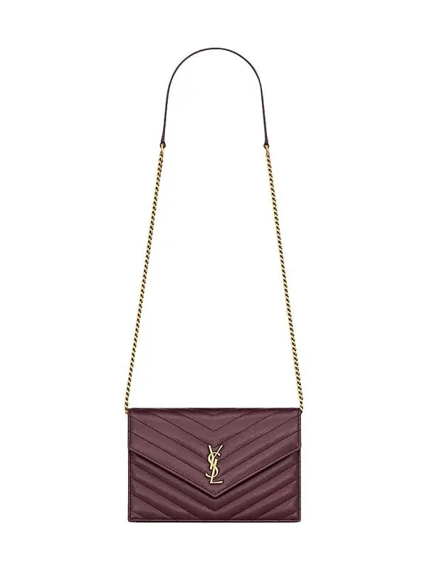Saint Laurent Cassandre Envelope Shoulder Bag - Rouge Cabernet
