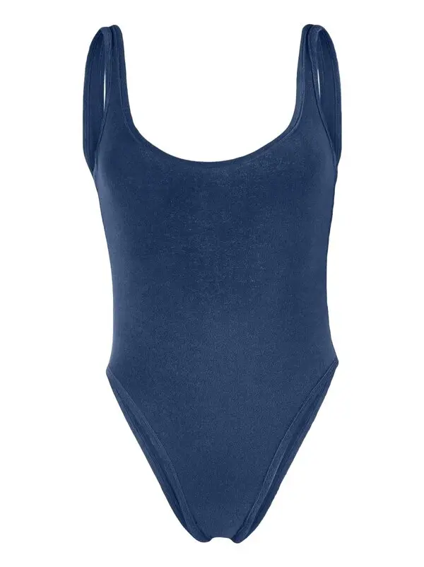 Zimmermann High Tide Scoop-neck Bodysuit - Blue