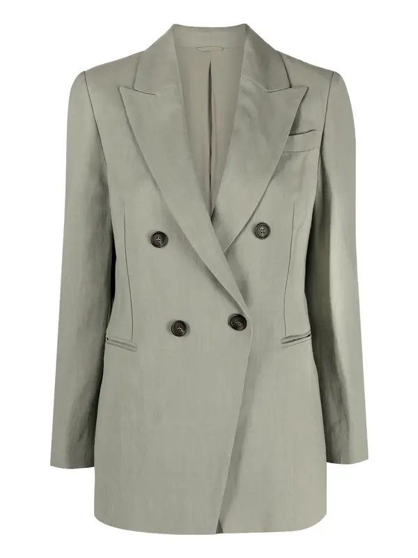 Brunello Cucinelli Double-breasted Tailored Blazer - Green