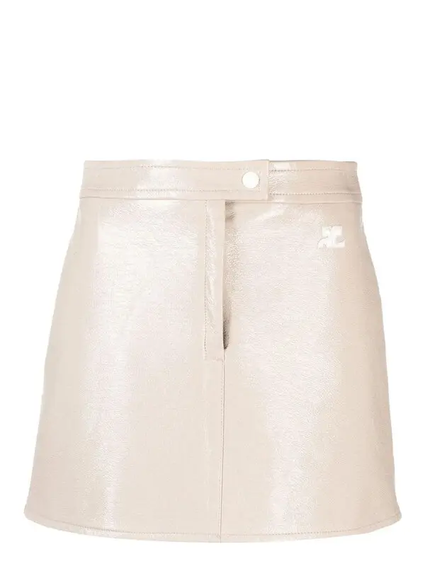COURREGES Vinyl Mini Skirt - Neutrals