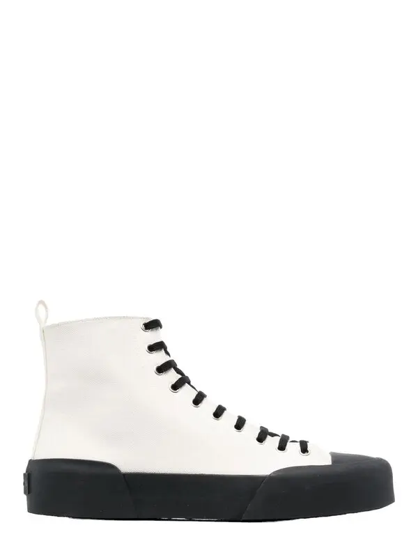 JIL SANDER Two-tone High-top Sneakers - White