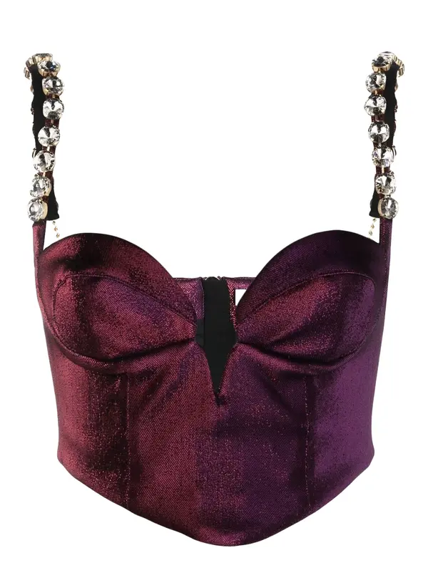 AREA Mussel Cup Bustier Top - Purple