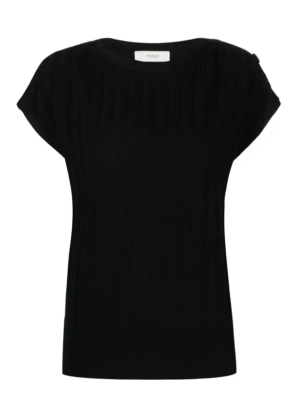 Pringle Of Scotland Ribbed Knit T-shirt - Black