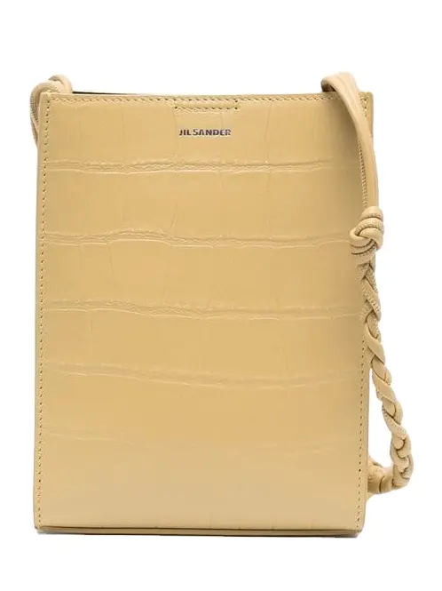 JIL SANDER Tangle Crocodile-effect Crossbody Bag - Yellow