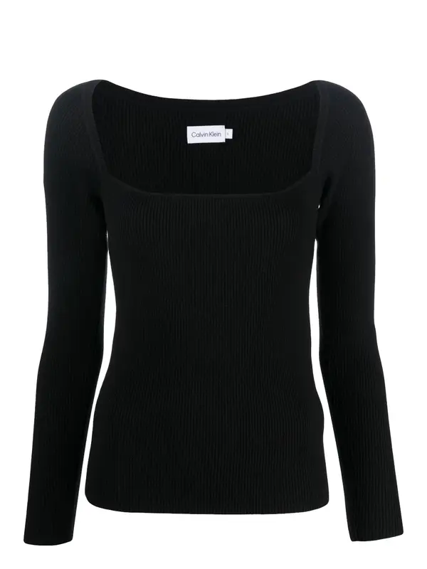 Calvin Klein Long-sleeved Knitted Top - Black