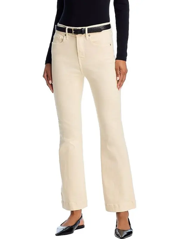 Veronica Beard Carson High-rise Flare Jeans - Ecru