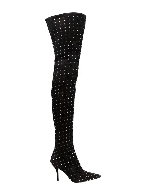 Paris Texas Holy Mama Crystal-studded Boots - Black