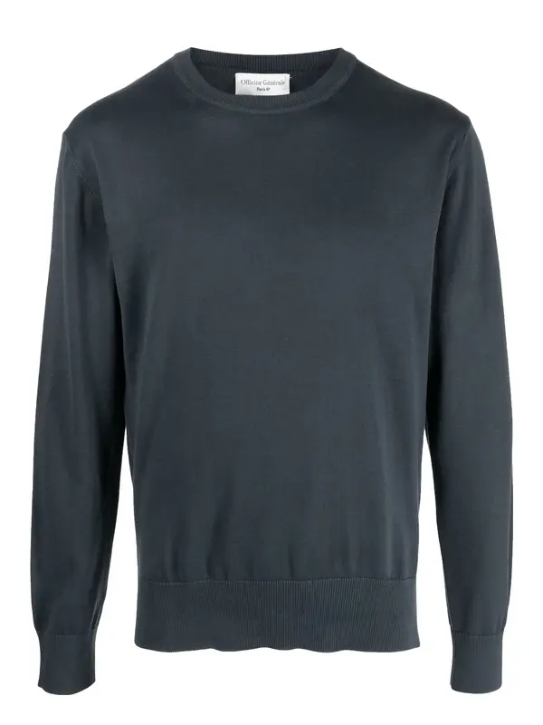 Officine Générale Round-neck Knit Jumper - Grey