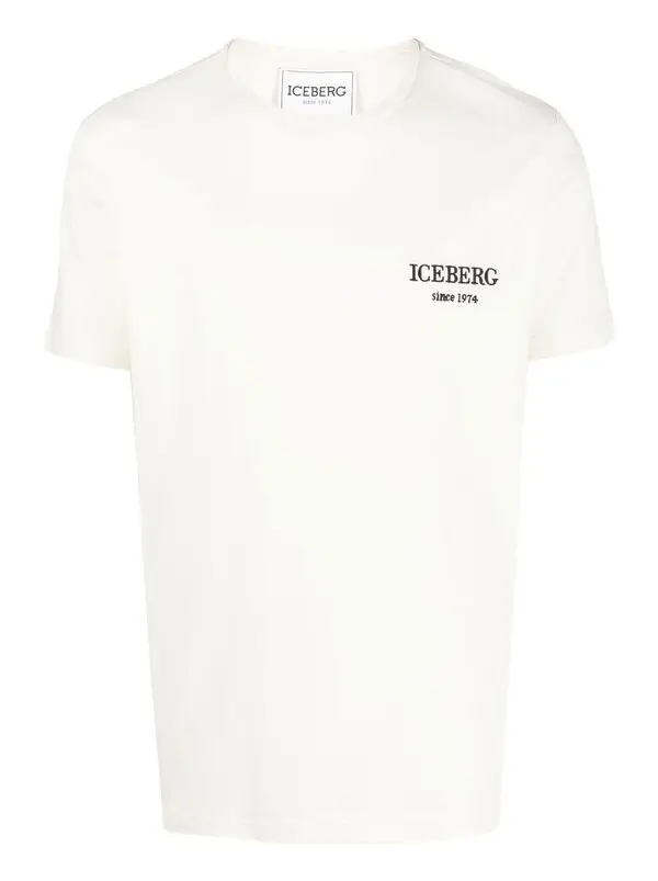 Iceberg Embroidered-logo Detail T-shirt - Neutrals