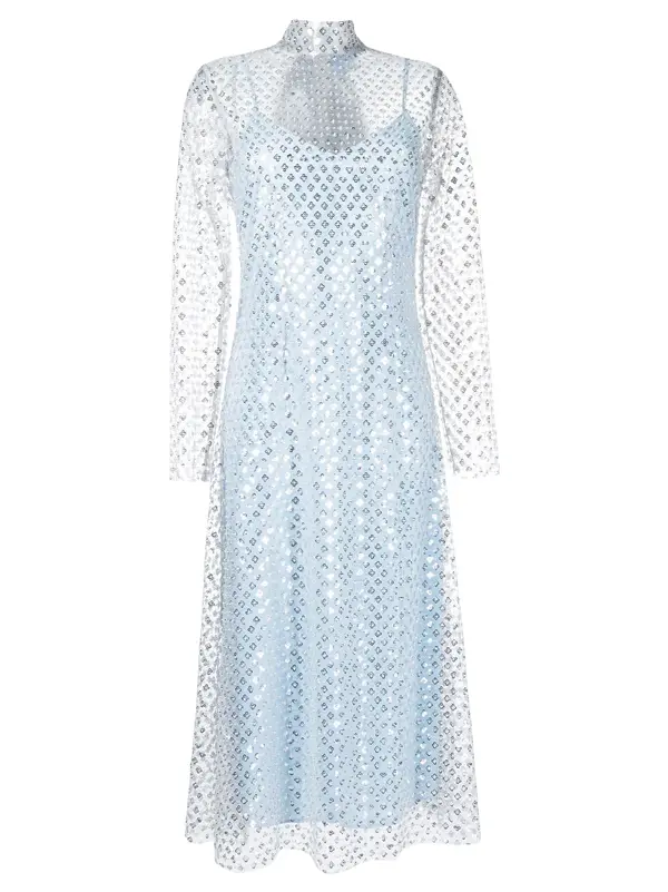 MACGRAW Perception Sequin-embellished Long Dress - Silver