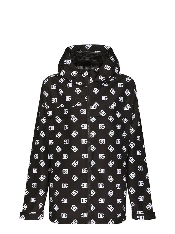Dolce & Gabbana Dg-logo Quilted Hooded Jacket - Black