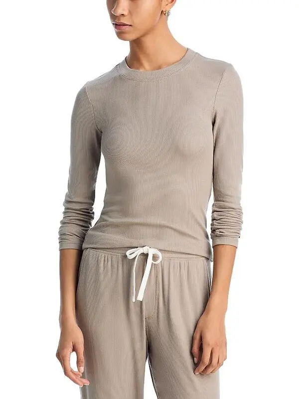 Splits59 Louise Ribbed Top - Latte